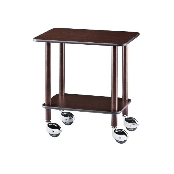 Wooden gueridon cart. Two shelves 70x50 cm. Swivel wheels. 4 colours ...