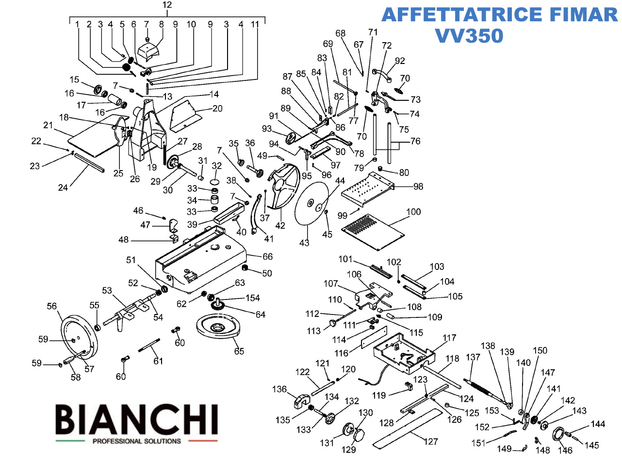 Esploso ricambi per Affettatrice a volano Fimar VV350 - Bianchi ...